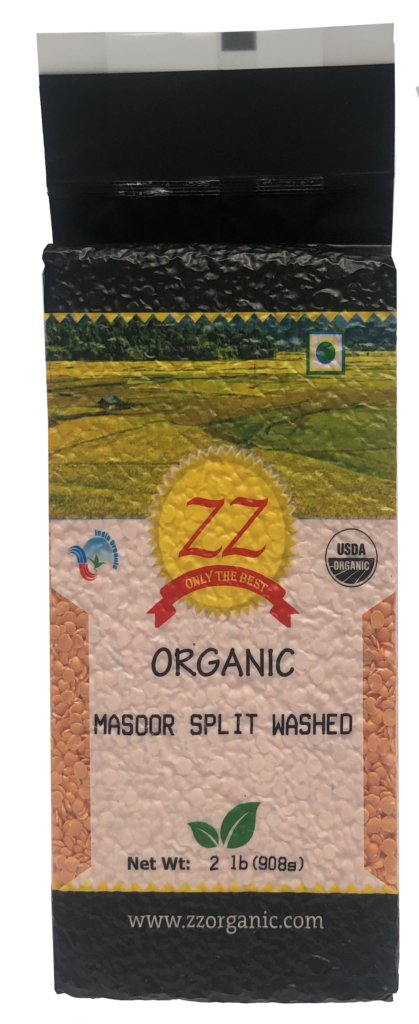 Organic Malka Masoor (Red Lentils) Dal- Split Washed – ZZ Organic